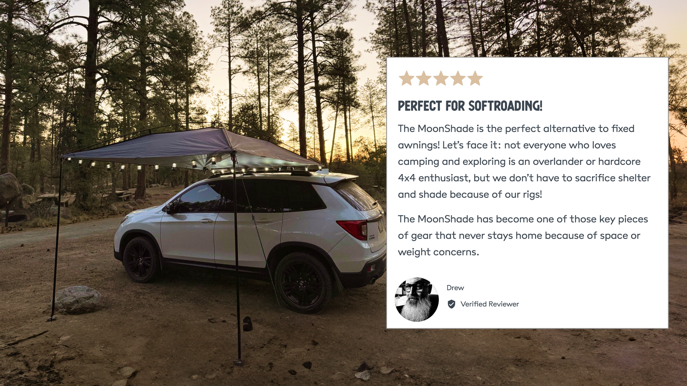 MoonShade | Portable vehicle awning | Moon Fabrications
